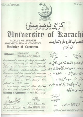 BCom Degree Pg 1 | PDF