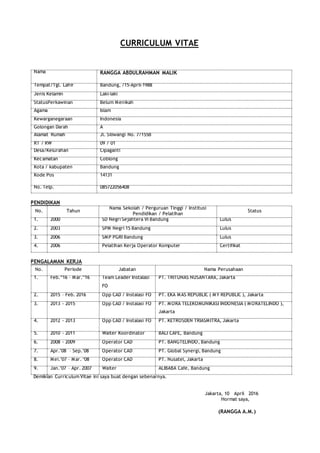 C-VITAE-rangga | PDF