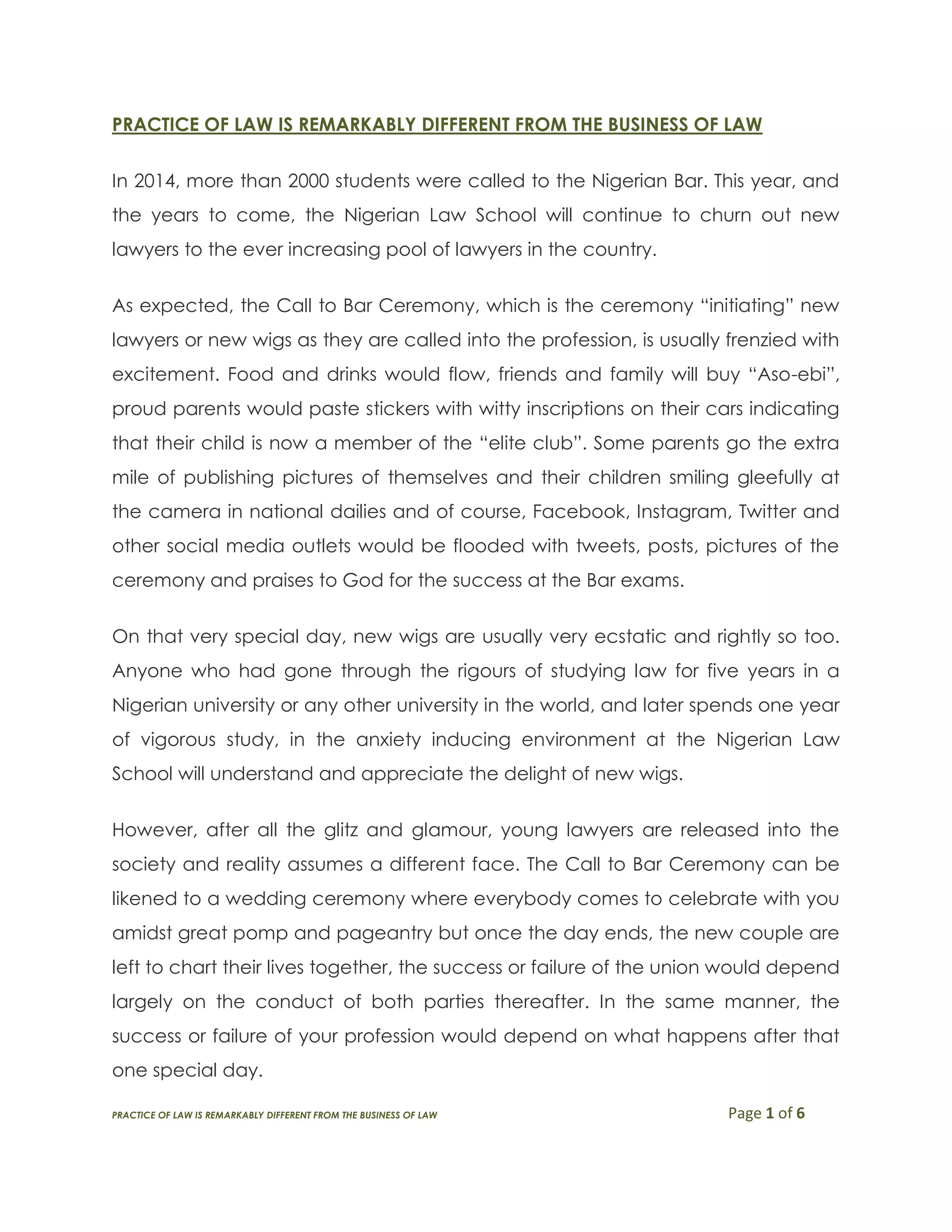 PRACTICE & BUSINESS OF LAW | PDF