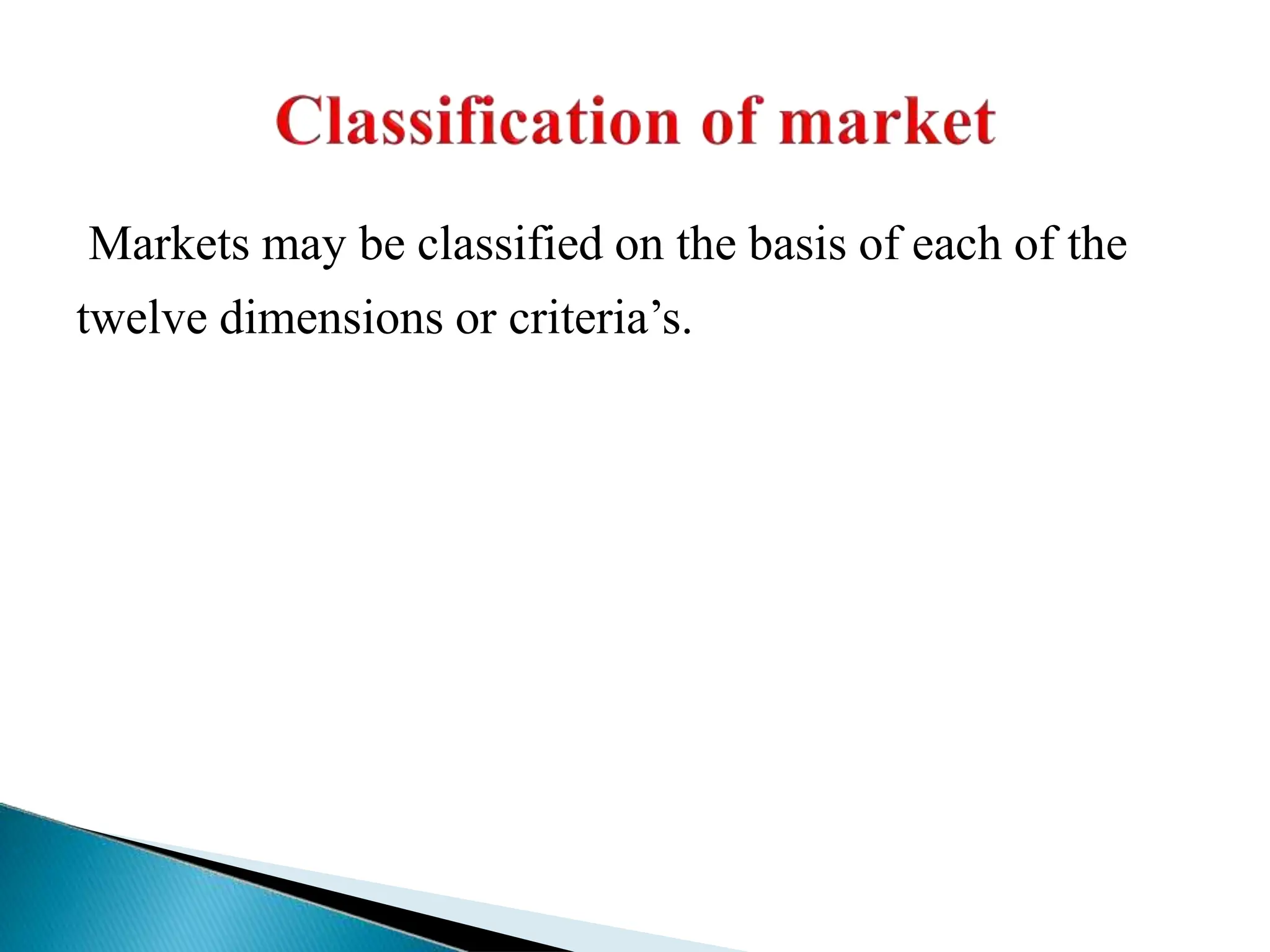 Agriculture economics,classification of markets | PPTX