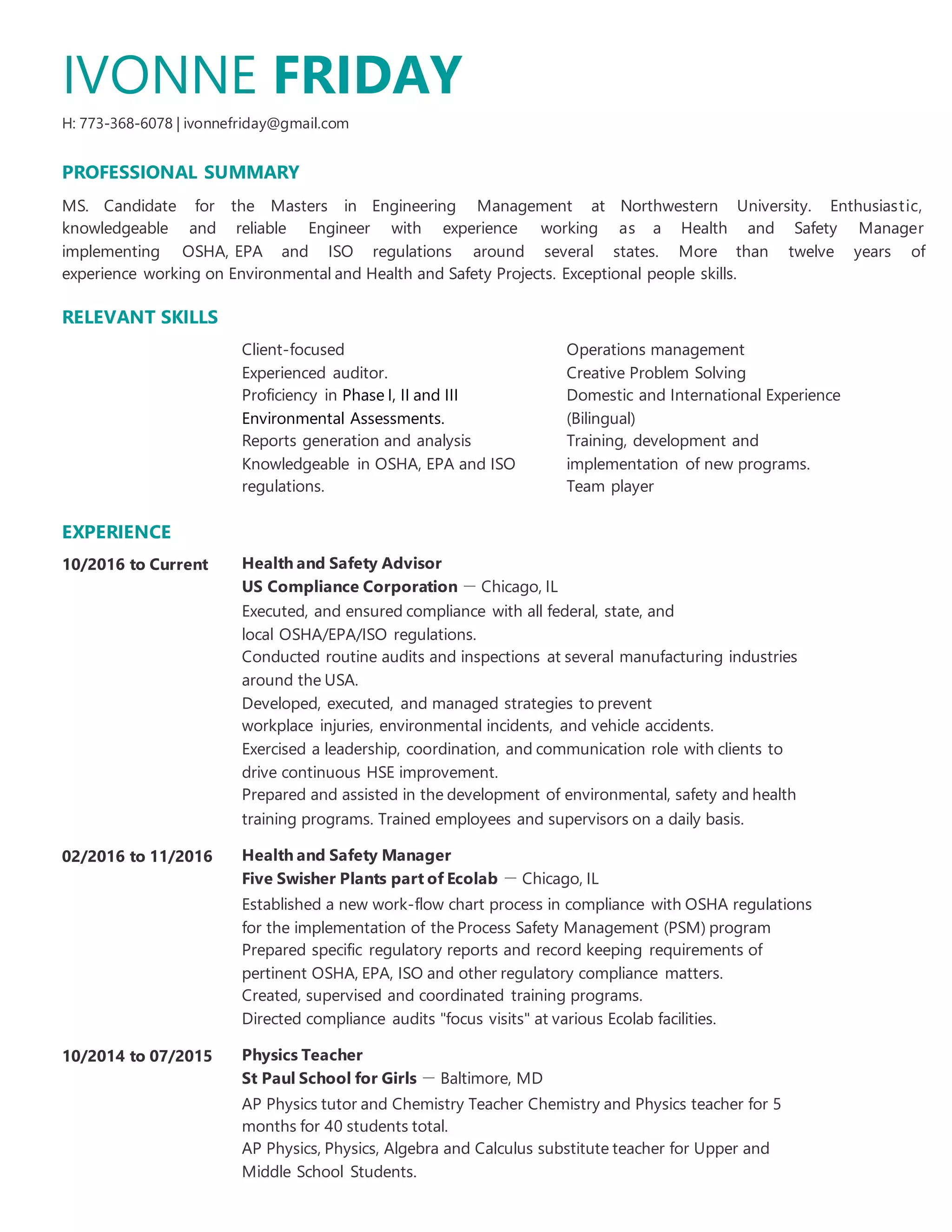 Ivonne Friday Resume January 5 2017 | DOCX