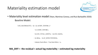 Aeca materiality auditor independence 2020 | PPTX