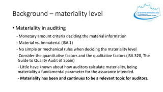 Aeca materiality auditor independence 2020 | PPTX