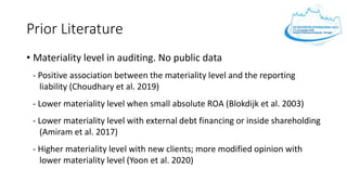 Aeca materiality auditor independence 2020 | PPTX
