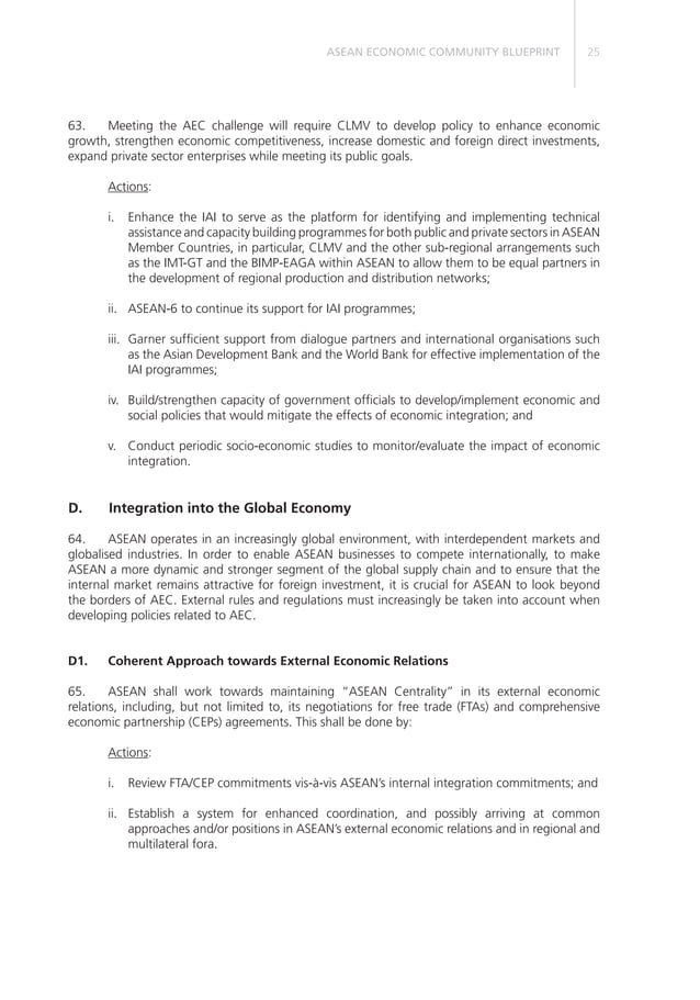 ASEAN Economic Community Blueprint | PDF