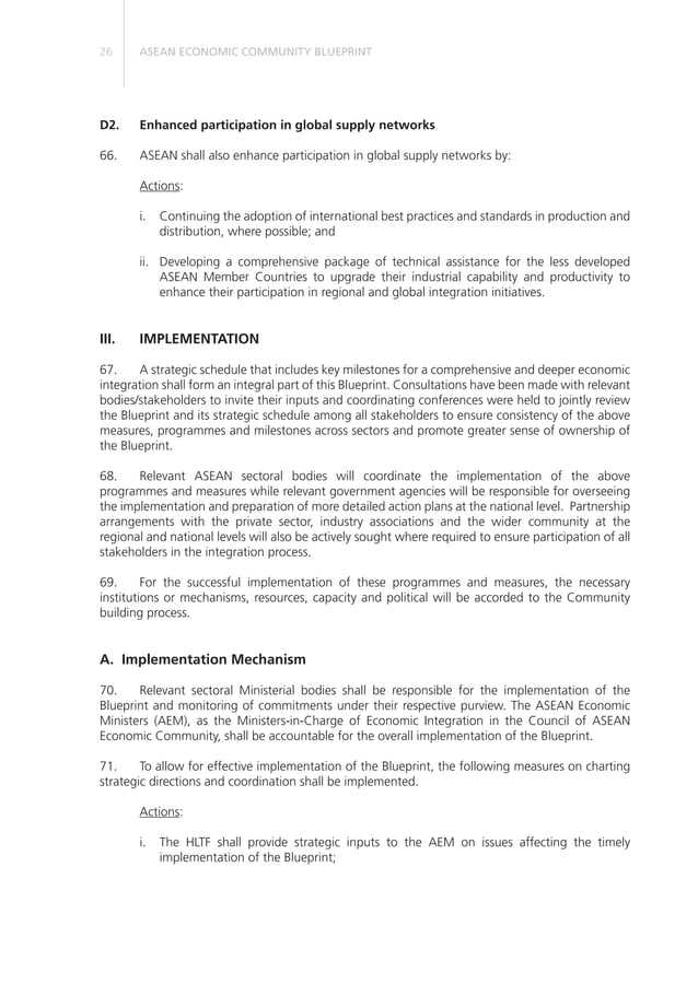ASEAN Economic Community Blueprint | PDF