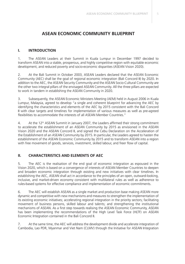 ASEAN Economic Community Blueprint | PDF