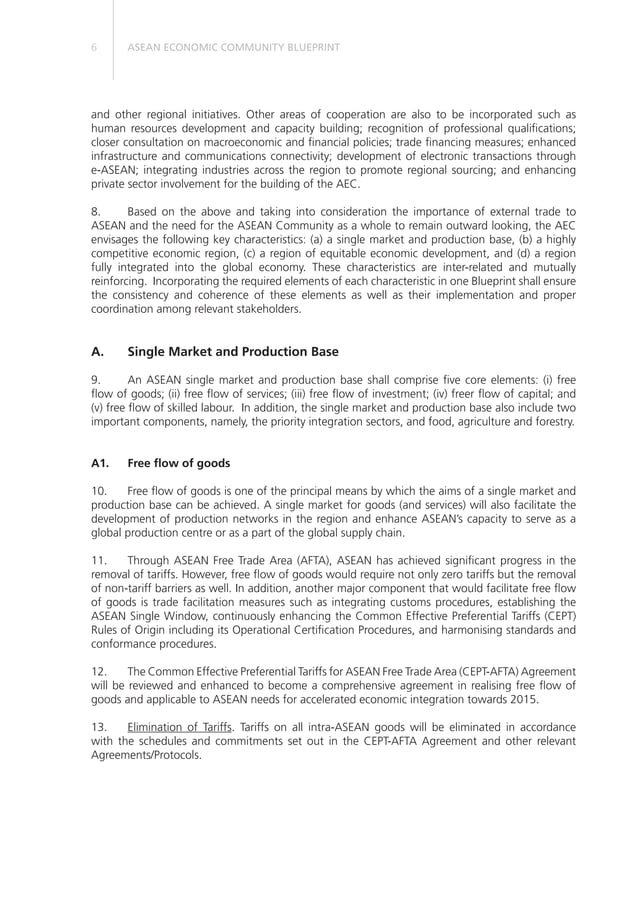 ASEAN Economic Community Blueprint | PDF