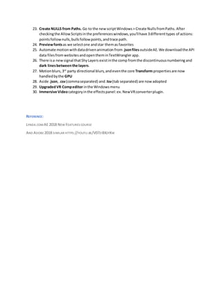 After Effects cc 2018 new features | DOCX