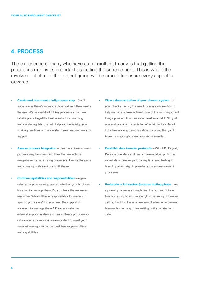 Auto-enrolment checklist