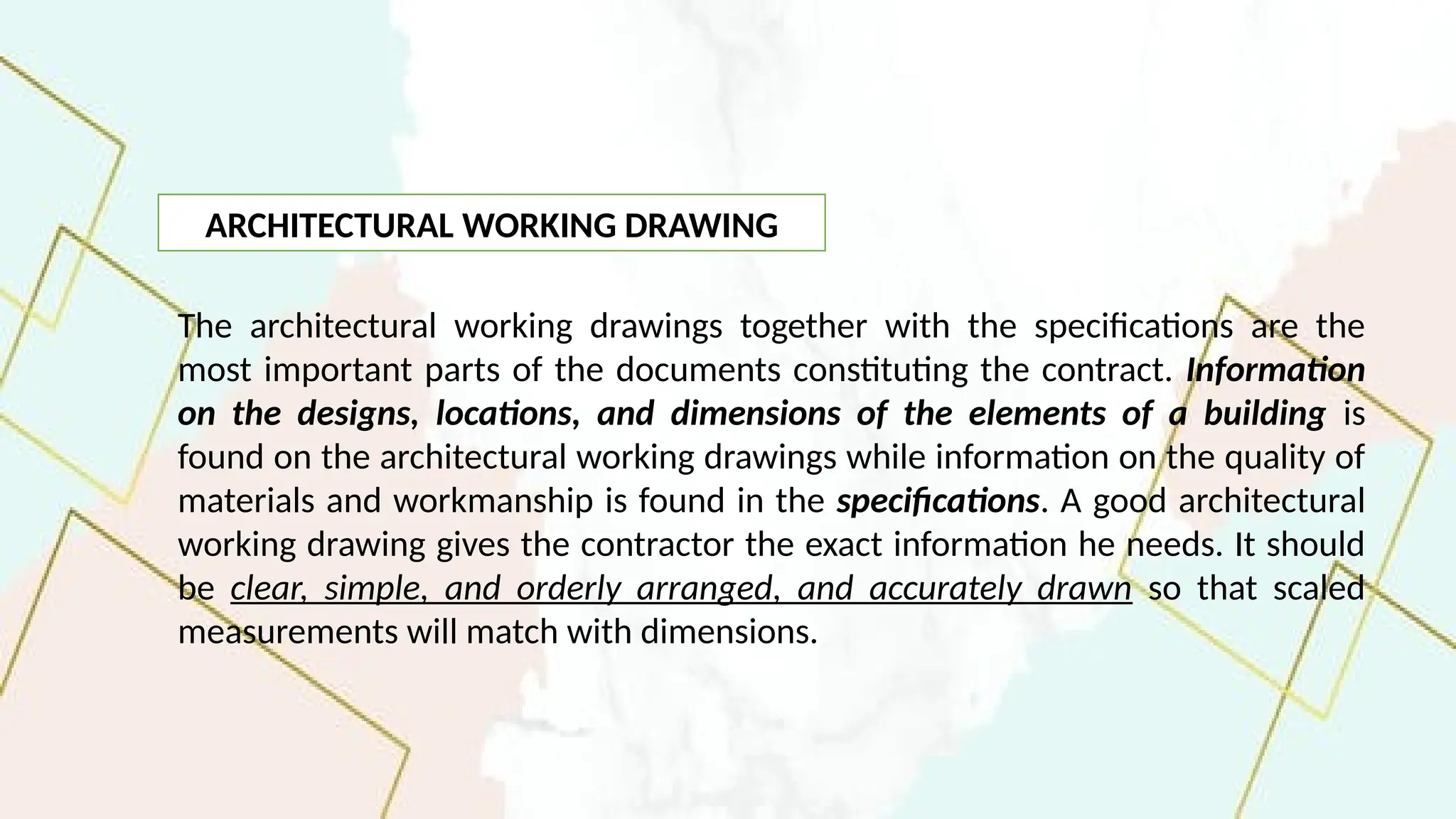 aechitectural working drawing for tl.pptx