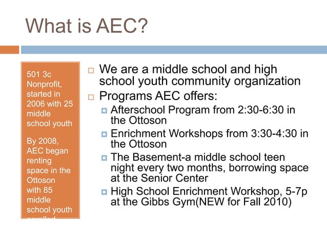 Aec informational presentation for website | PPT