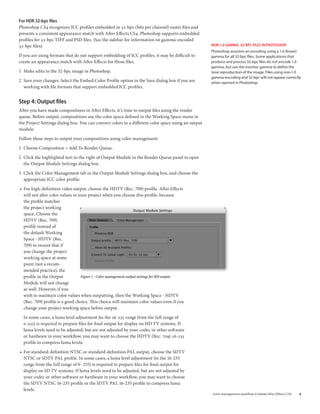 Ae color mgmt_wkflow | PDF | Photo Editing Software | Computer Software and Applications