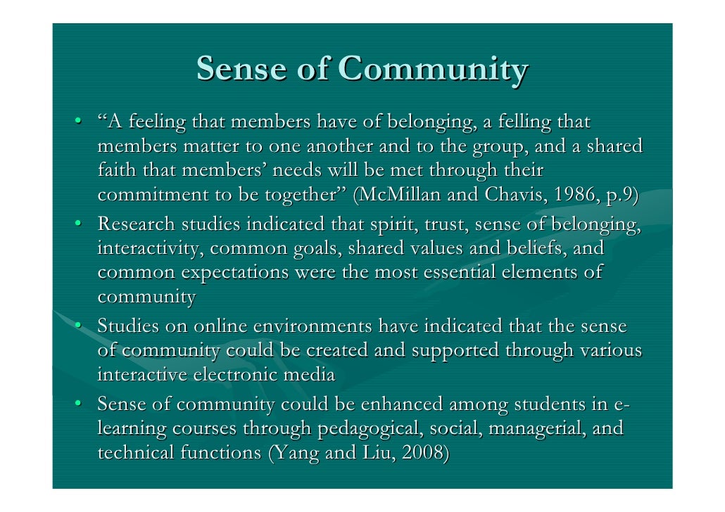 Social Networking In E Learning Courses: Building Sense of Community