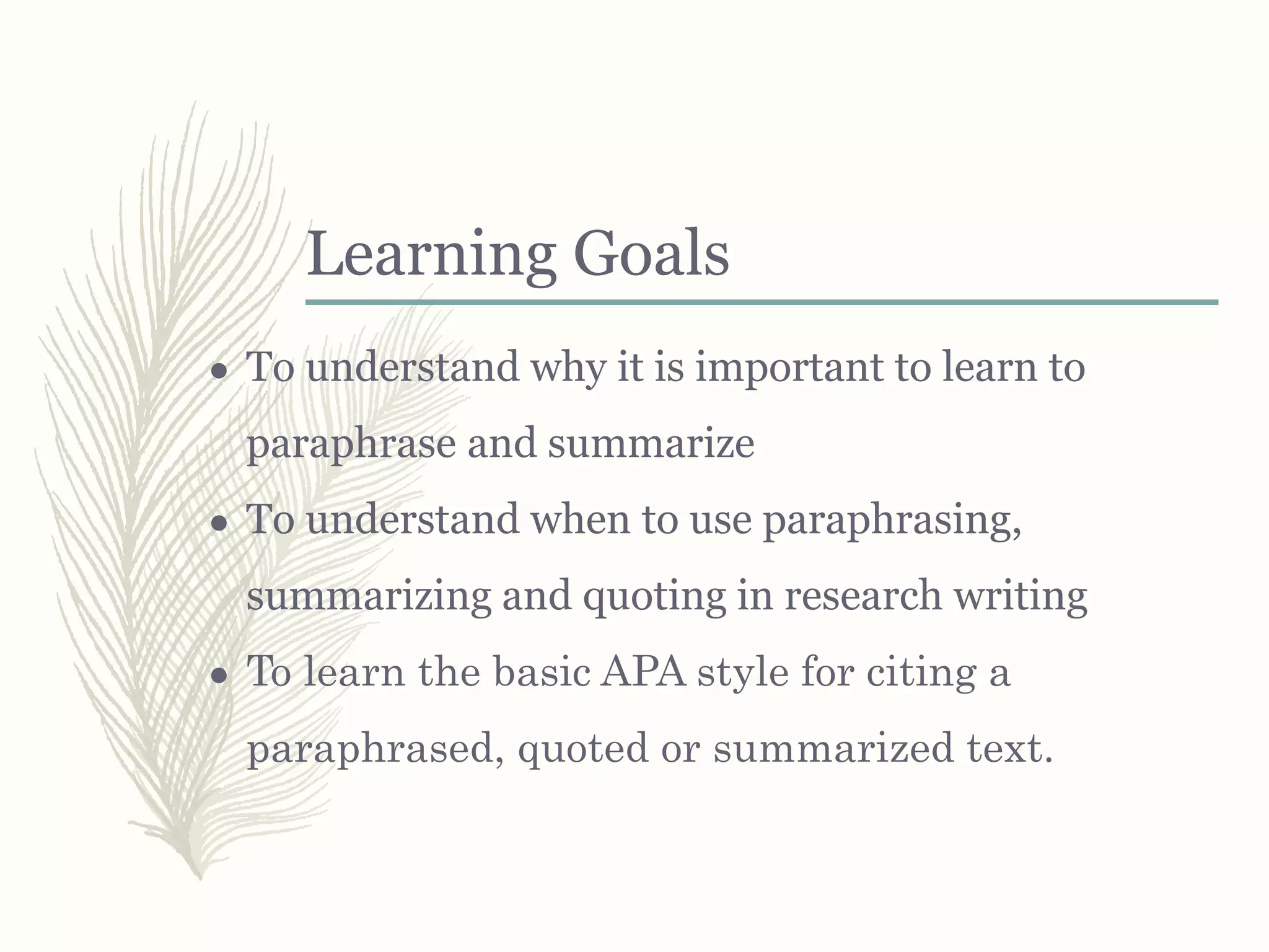 Paraphrasing and Summarizing | PPTX