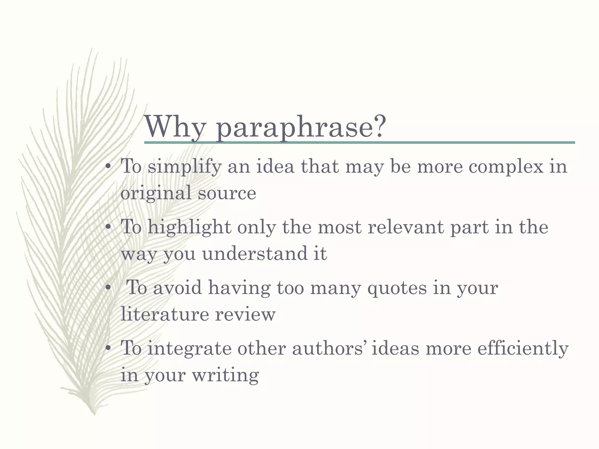 Paraphrasing and Summarizing | PPTX