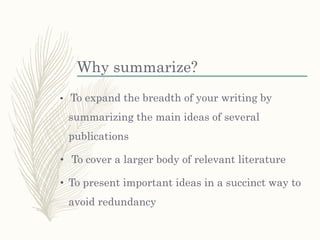 Paraphrasing and Summarizing | PPTX