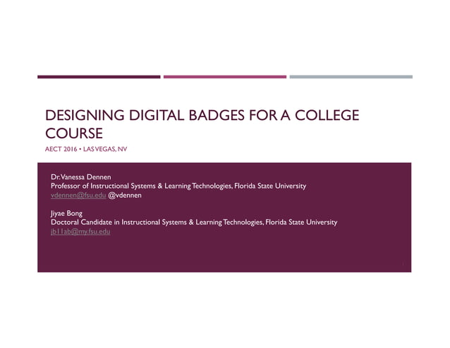 Designing digital badges for a college course | PPT