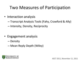 Participation Patterns in Formal, Non-Formal, and Informal Online ...