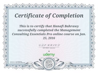 Certificate of Management Consulting | PPT