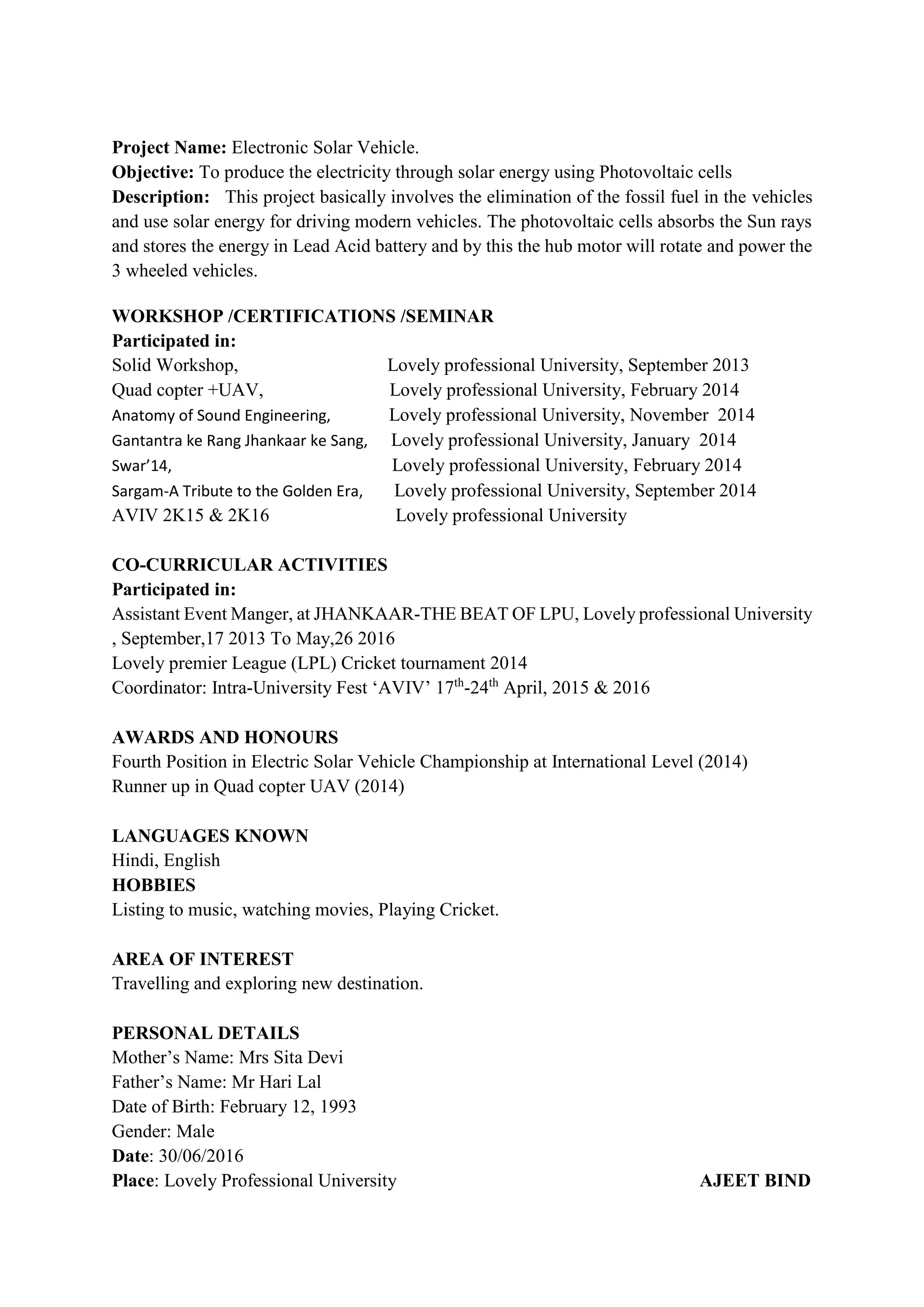 ajeet final CV2 | PDF