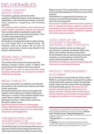 Deliverables The Sarz academy Second Session | PDF