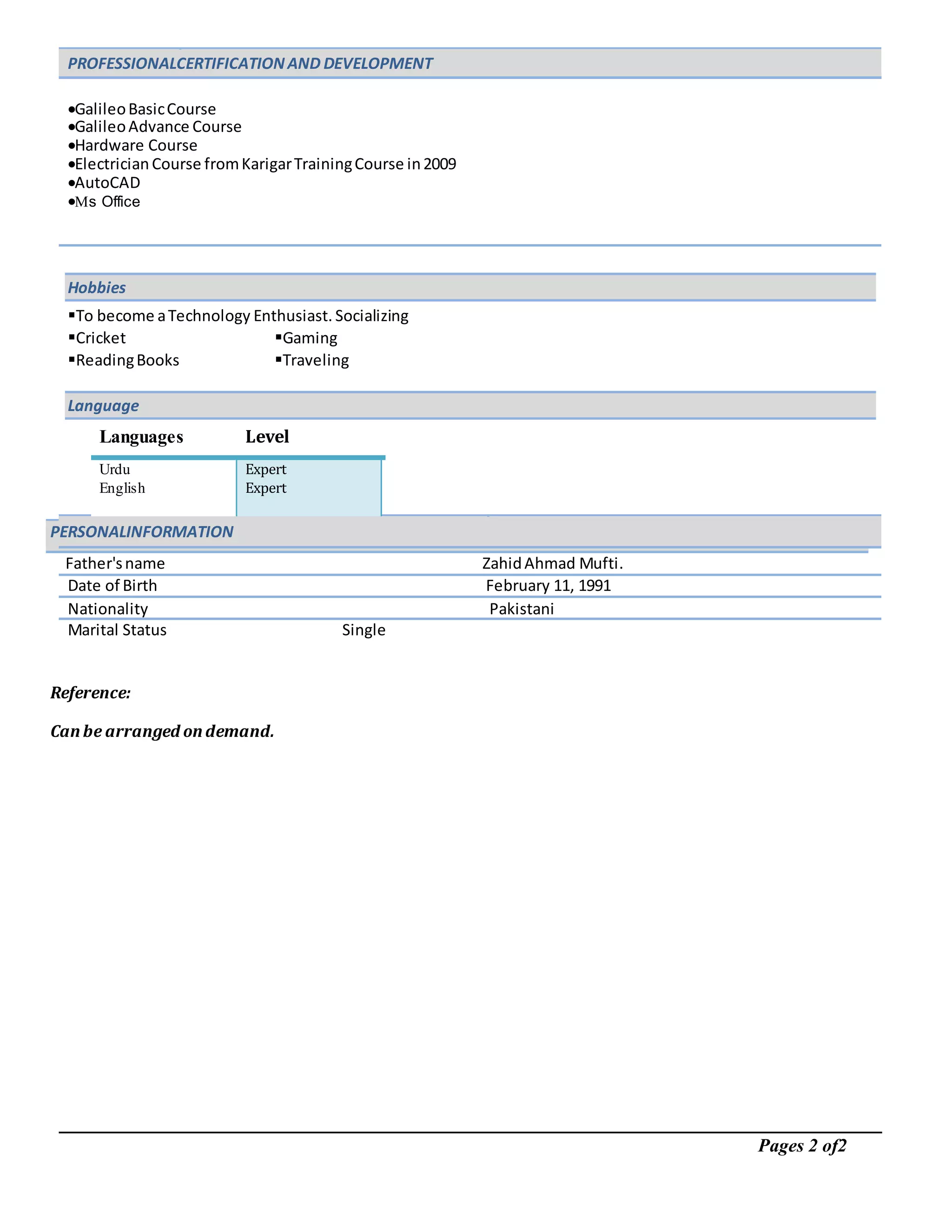 Talha Bin Zahid CV (1) | DOCX