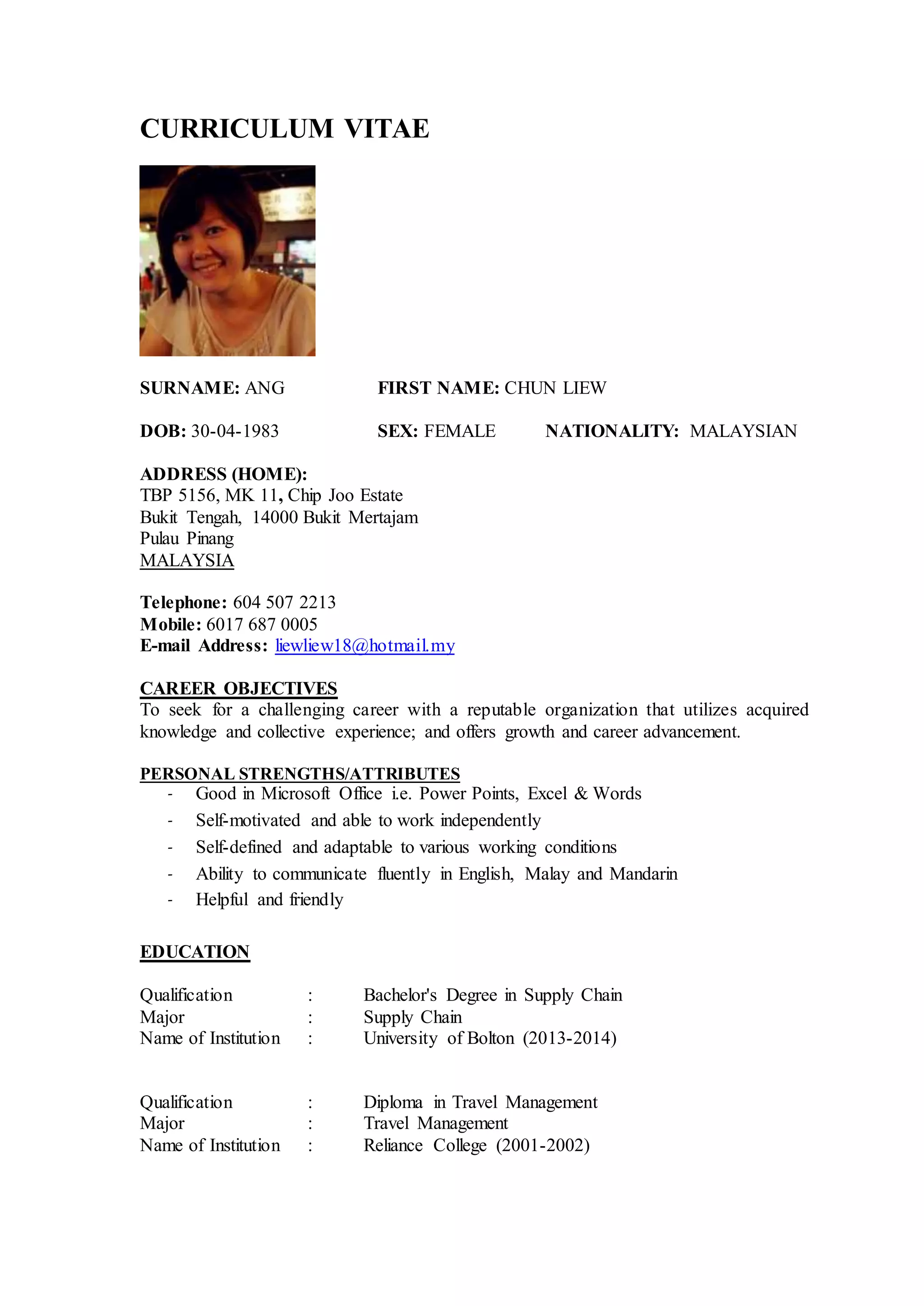 CV - Agnes Ang | PDF