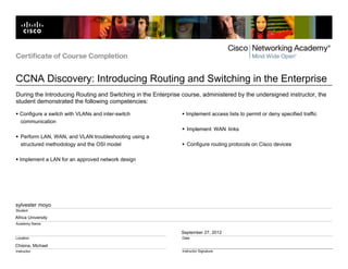 CCNA Level 3 Certificate | PPT