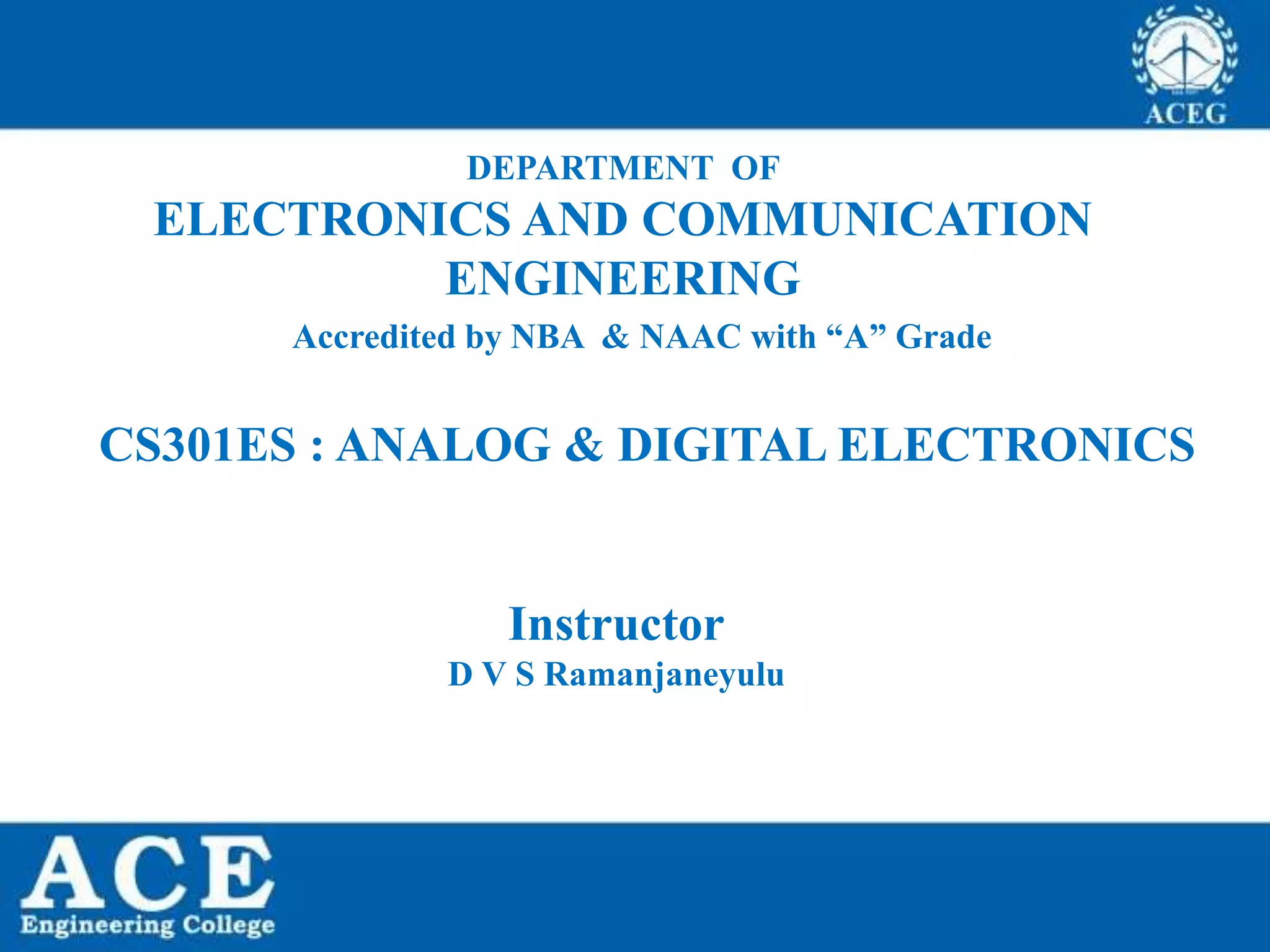 ANALOG AND DIGITAL ELECTRONICS unit 4 | PPT