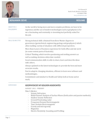 CV Benjamin N Seive for Linked in | DOCX