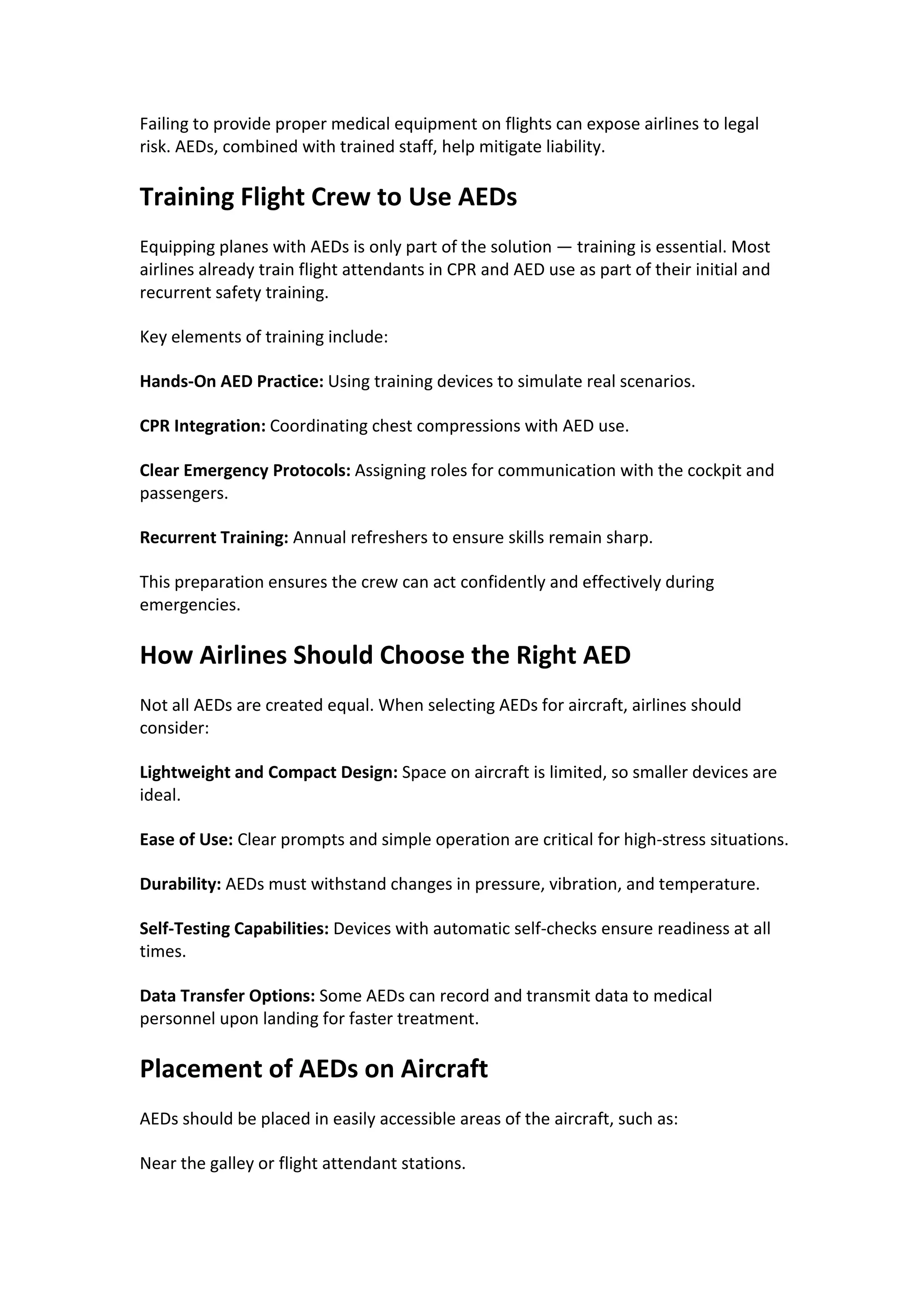 AED for Aviation: Protecting Passengers and Crew | PDF