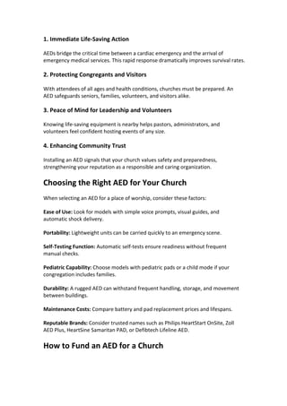 AED for Church Safety: A Complete Guide pdf | PDF