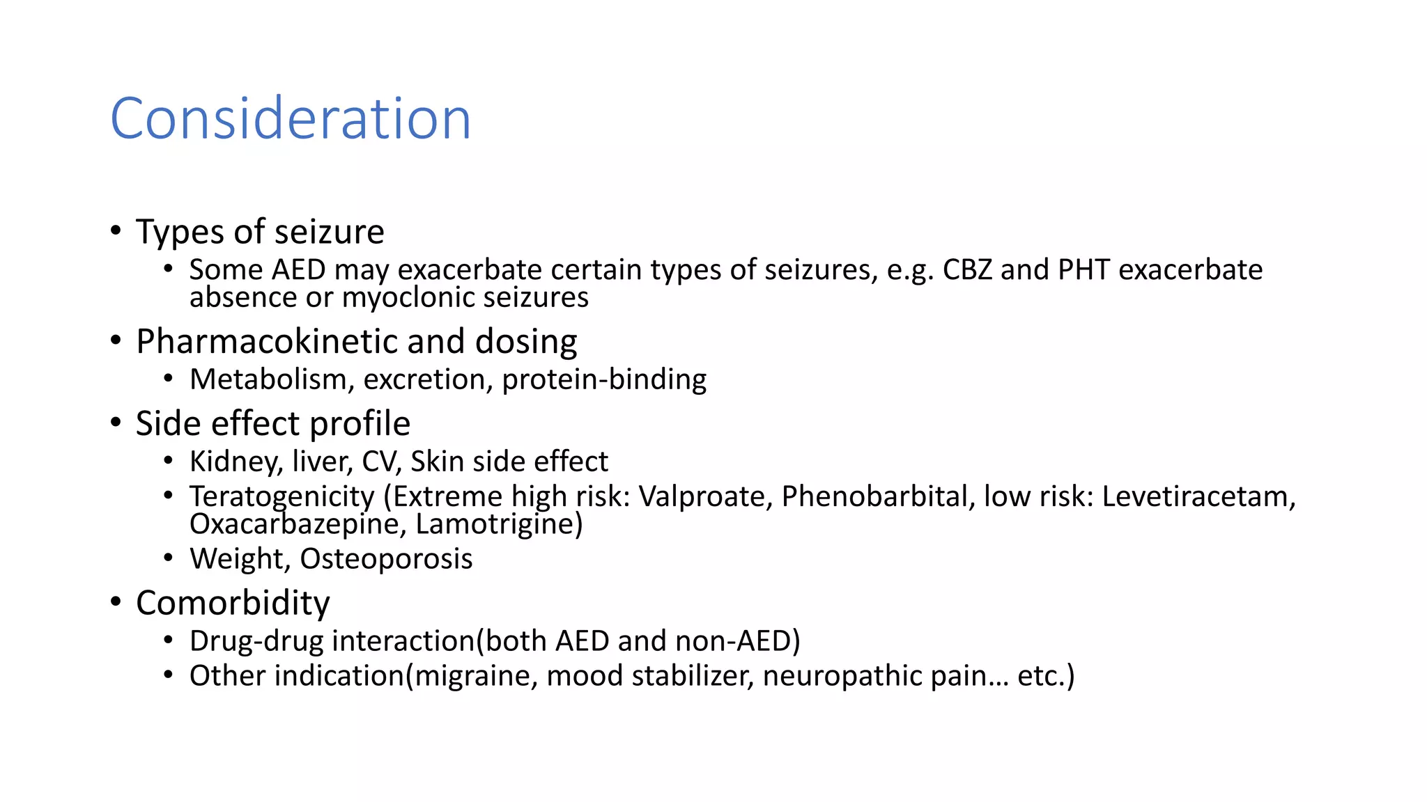 Antiepileptic drug classification and mechanism | PDF