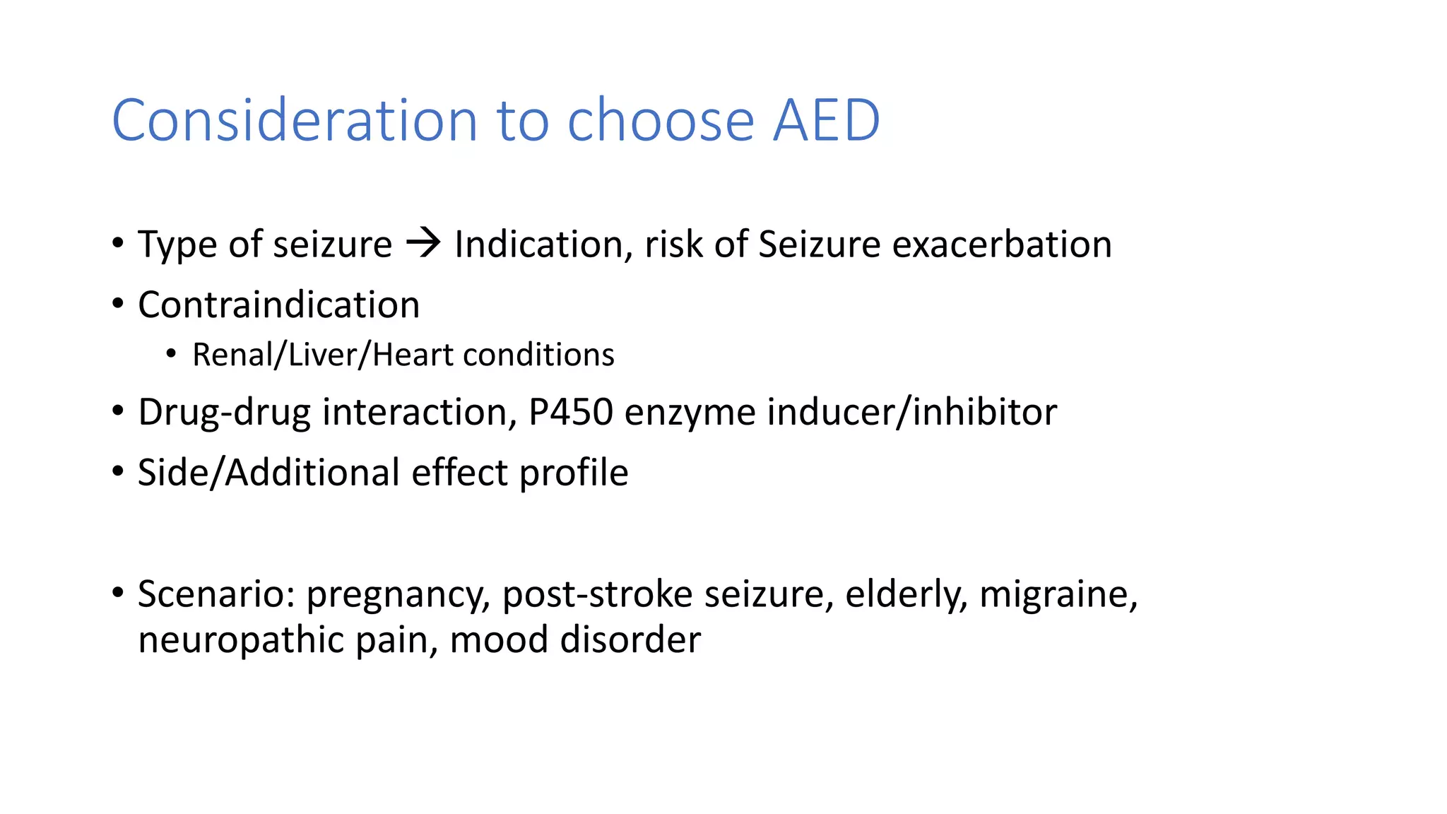 Antiepileptic drug classification and mechanism | PDF