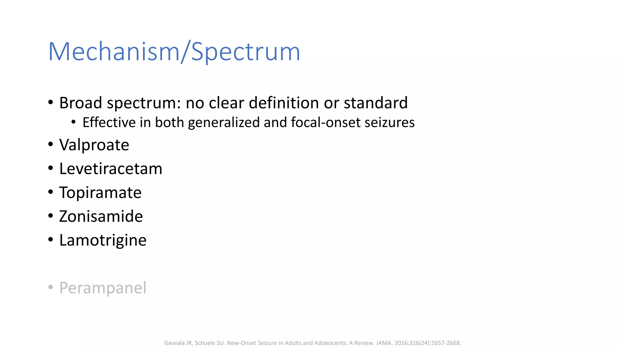Antiepileptic drug classification and mechanism | PDF