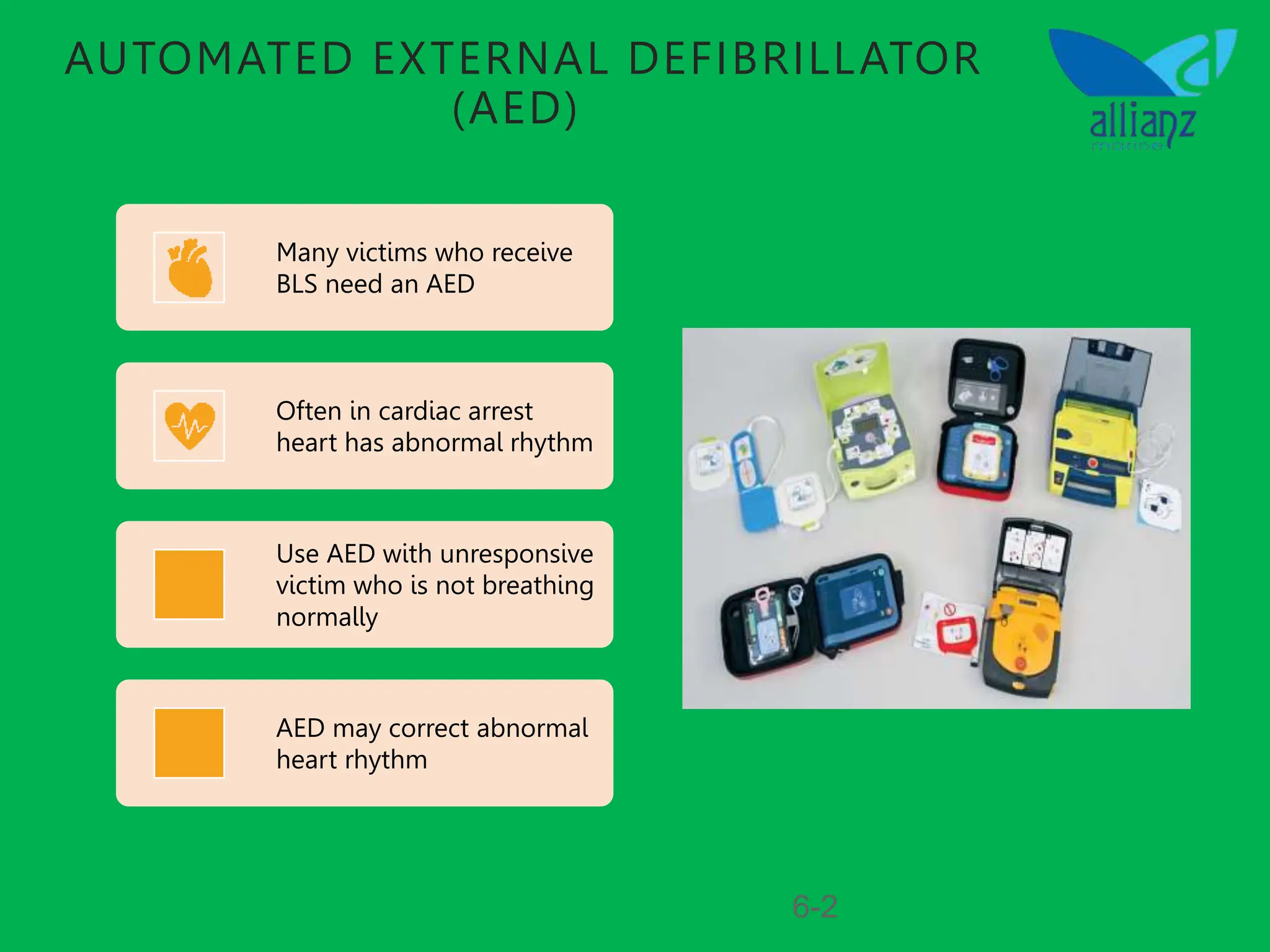 AED Usage in case of heart attack on site and vessel | PPT