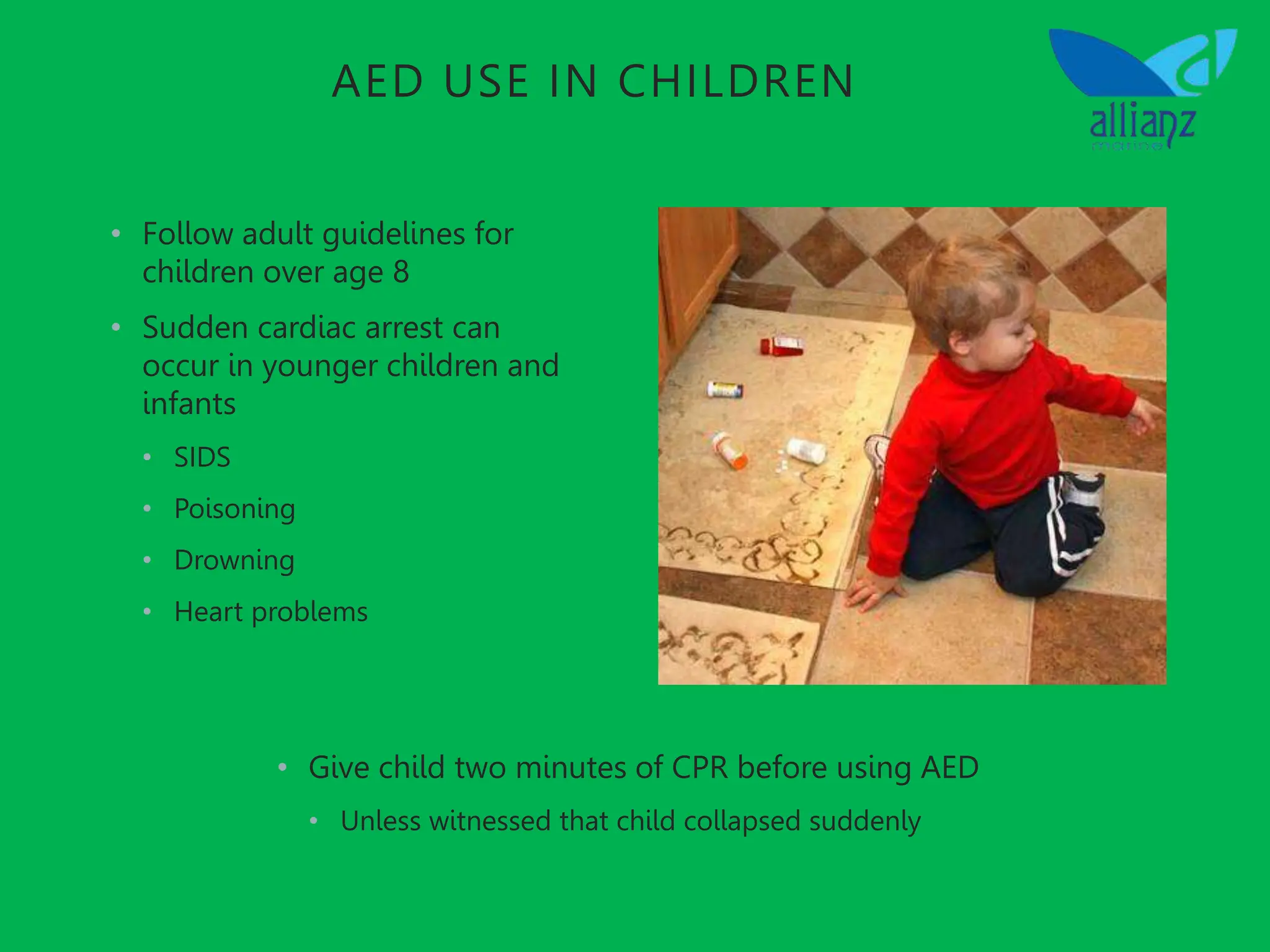 AED Usage in case of heart attack on site and vessel | PPT