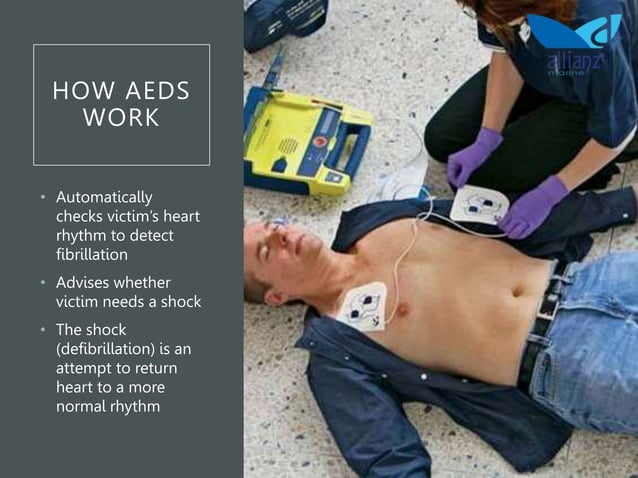 AED Usage in case of heart attack on site and vessel | PPT