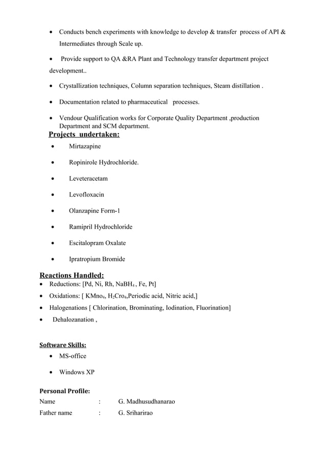 madhu cv | PDF