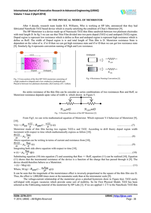 NanoScale TiO2 based Memory Storage Circuit Element:- Memristor | PDF | Chemistry | Science