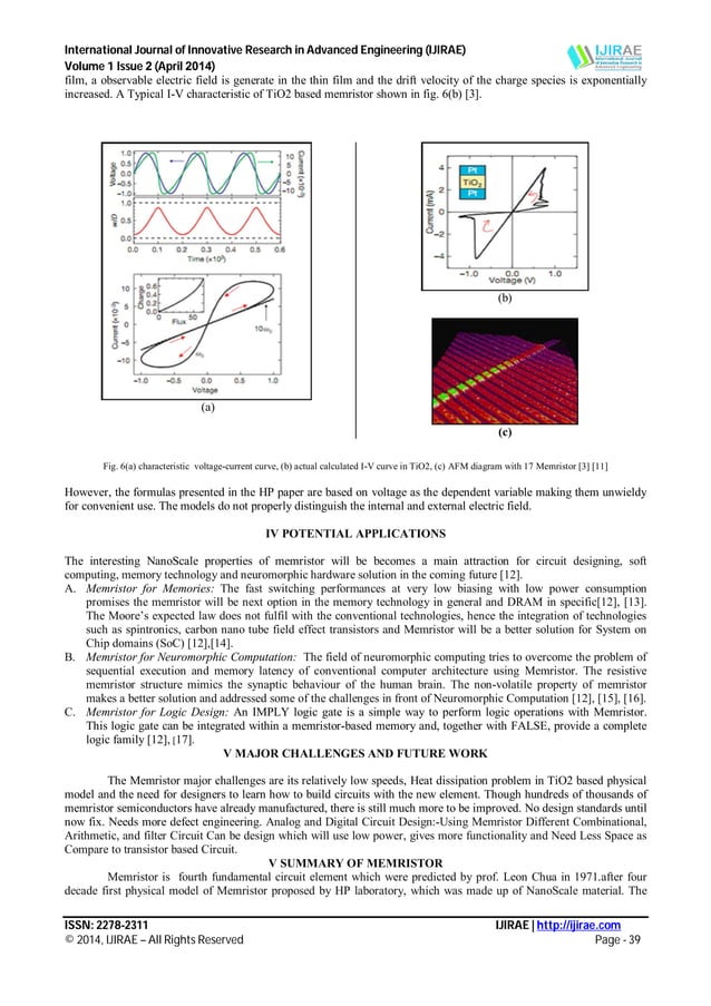 NanoScale TiO2 based Memory Storage Circuit Element:- Memristor | PDF | Chemistry | Science