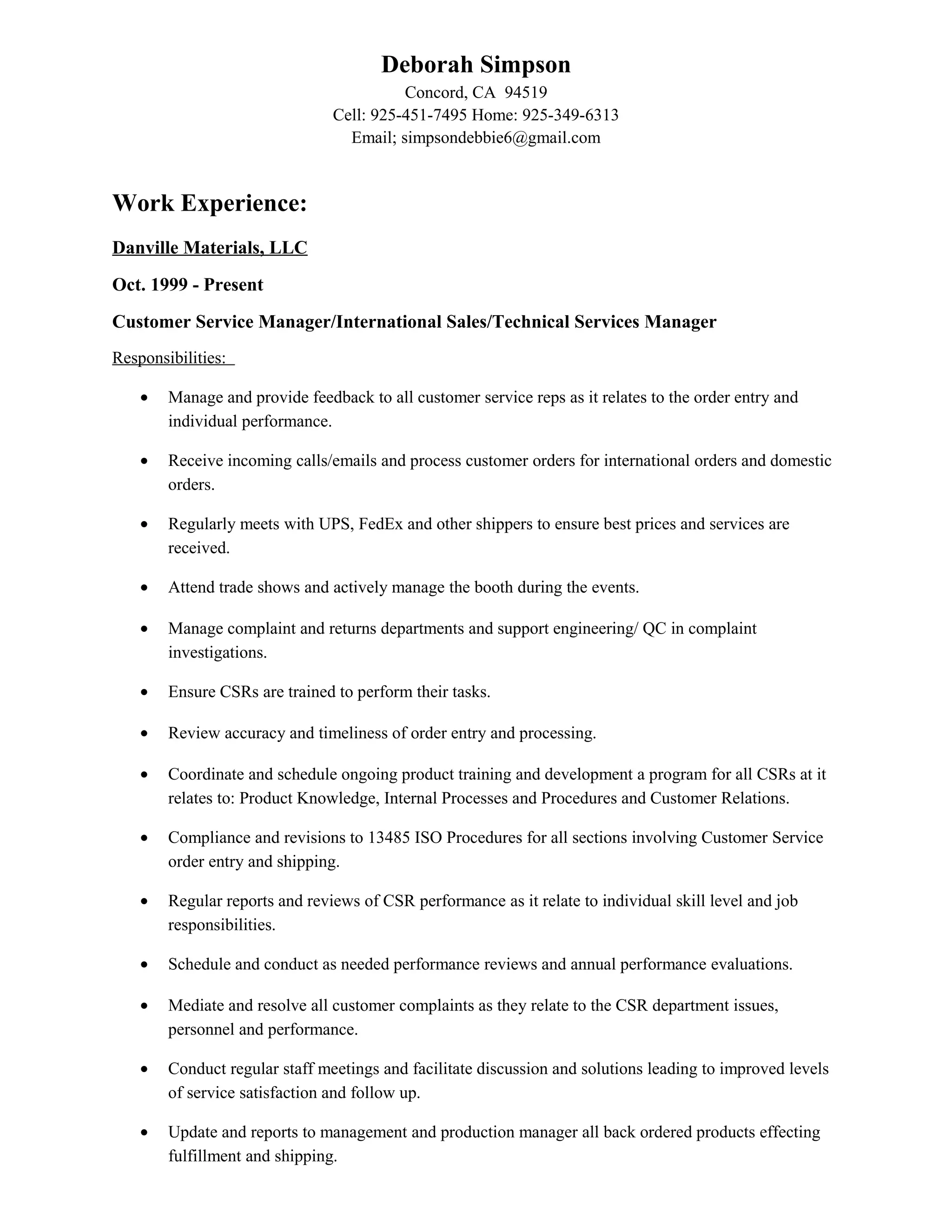 Deborah Simpson Resume | DOC