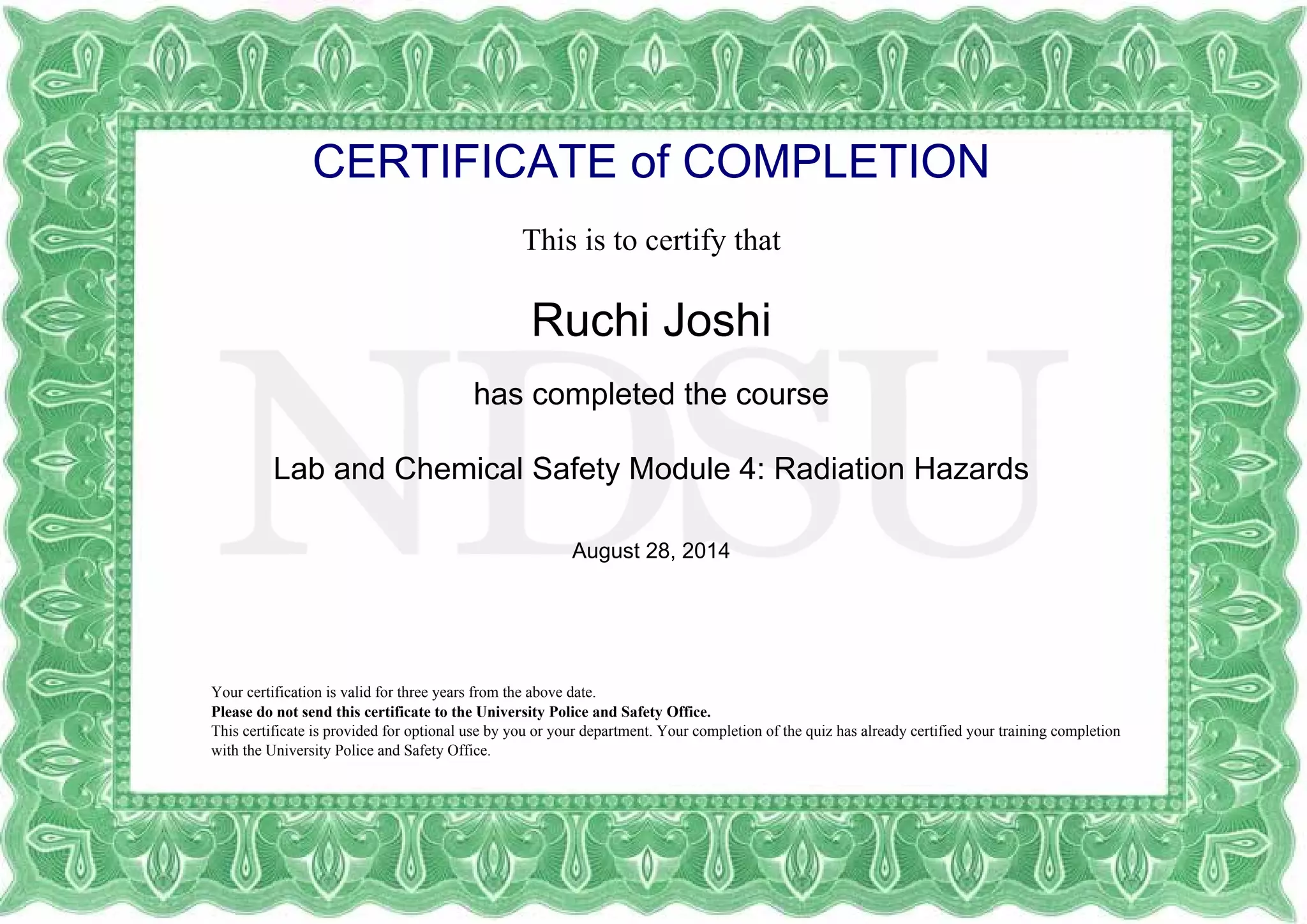 Laboratory_Safety_Module_4_Certificate | PDF | Education