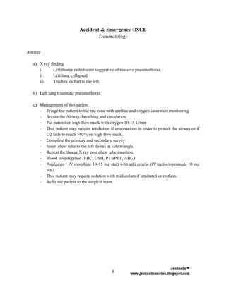 A&e end posting osce assesment group 7 | PDF