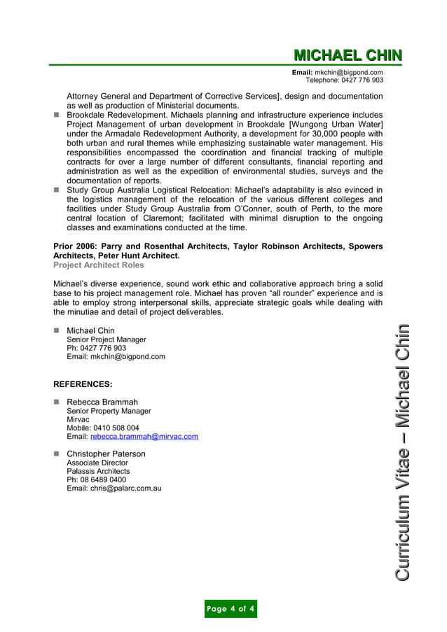 Chin Michael_CV rev4 | PDF