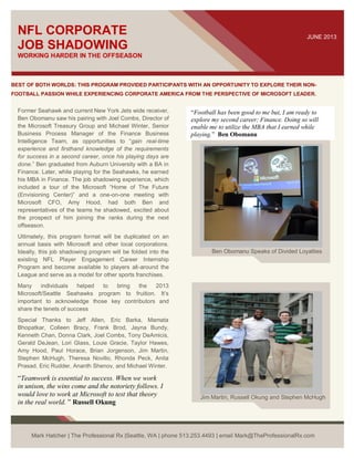 Job Shadowing Synopsis Newsletter | PDF