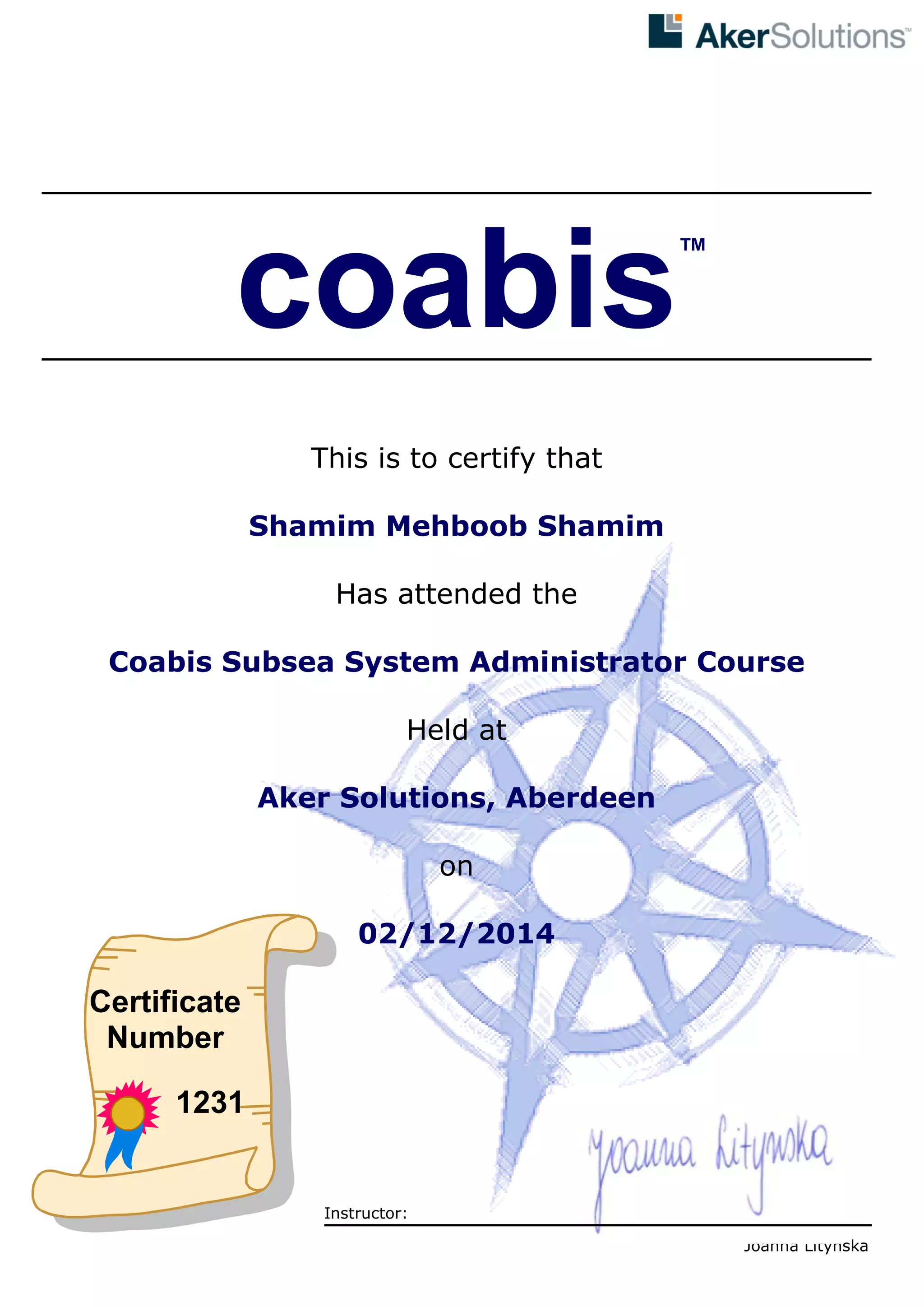 Coabis Shamim Mehboob Shamim_SA | PDF