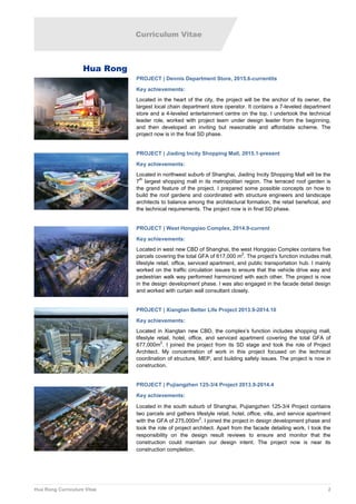 CV_Project Architect_Hua Rong | PDF