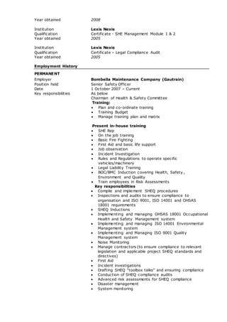 SAREL - CURRICULUM VITAE 2016 | DOCX
